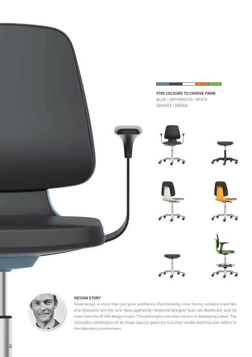 CHAIR LABSIT BIMOS SWIVEL BLACK ANTHRICITE INTEGRAL FOAM