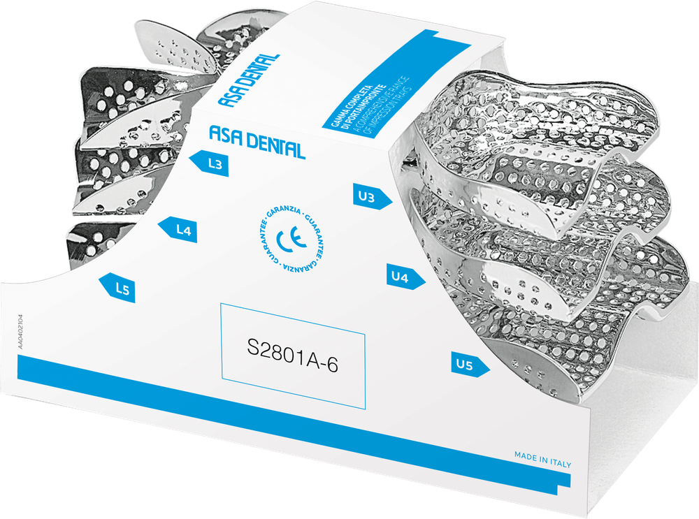 IMPRESSION TRAY METAL 3 SETS L3/L4/L5/U3A/U4A/I5A 6pcs