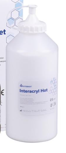 HEAT CURE POWDER & LIQUID INTERACRYL TRANSPARENT INTERDENT