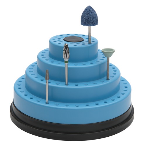 BUR HOLDER ROUND BLUE 120 HOLES ROTATES