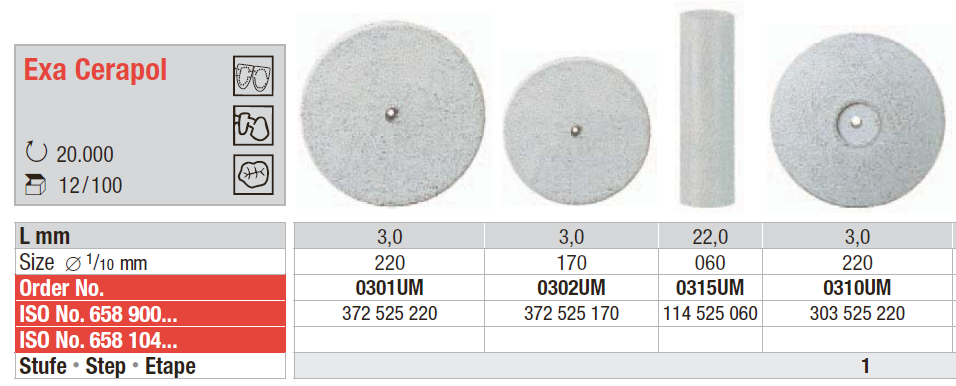 RUBBER WHEEL GREY EXA CERAPOL EDENTA